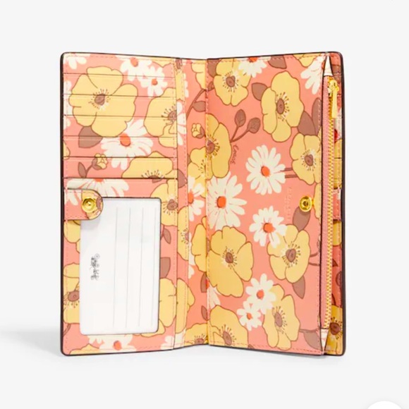 Coach | Bags | Nwt Coach Slim Zip Wallet With Floral Cluster Print ...